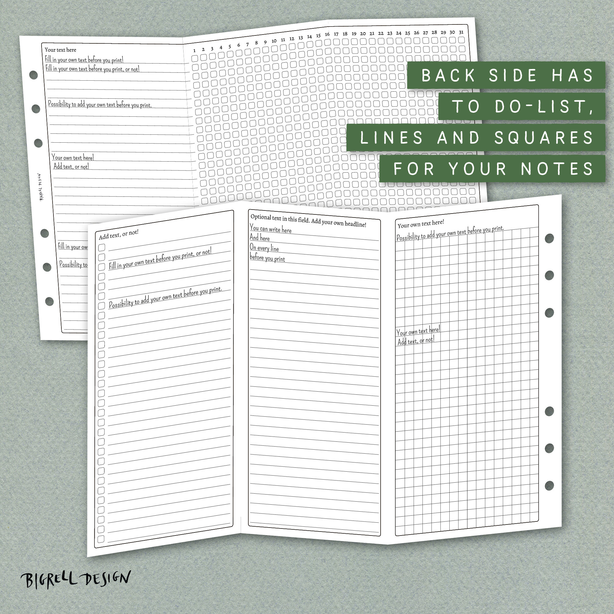 Monthly Tracker With Your Own Text/headlines. Editable List Making ...