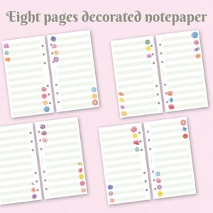Printable Notepaper for Filofax Personal Size and More. Fold Out Note ...