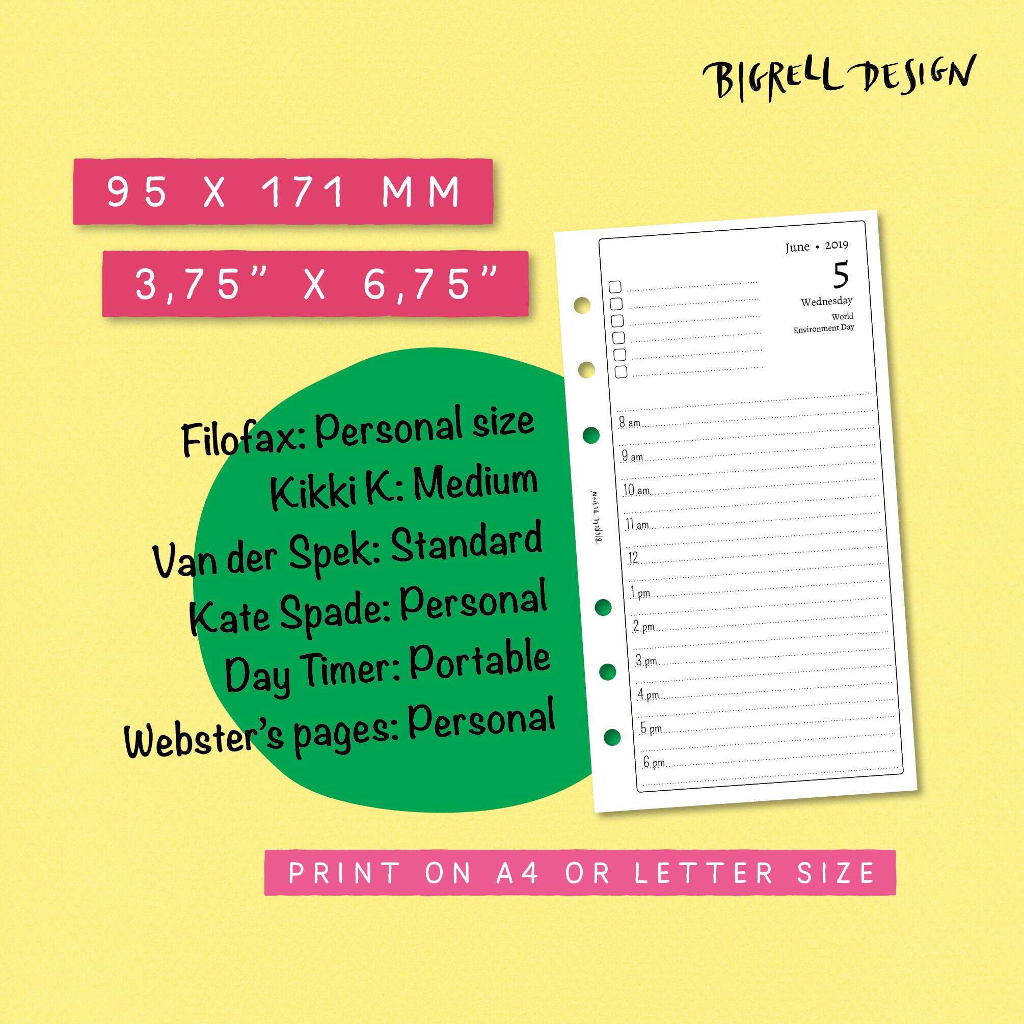 Undated Daily Planner. Editable Printable Daily Calendar. Add - Etsy