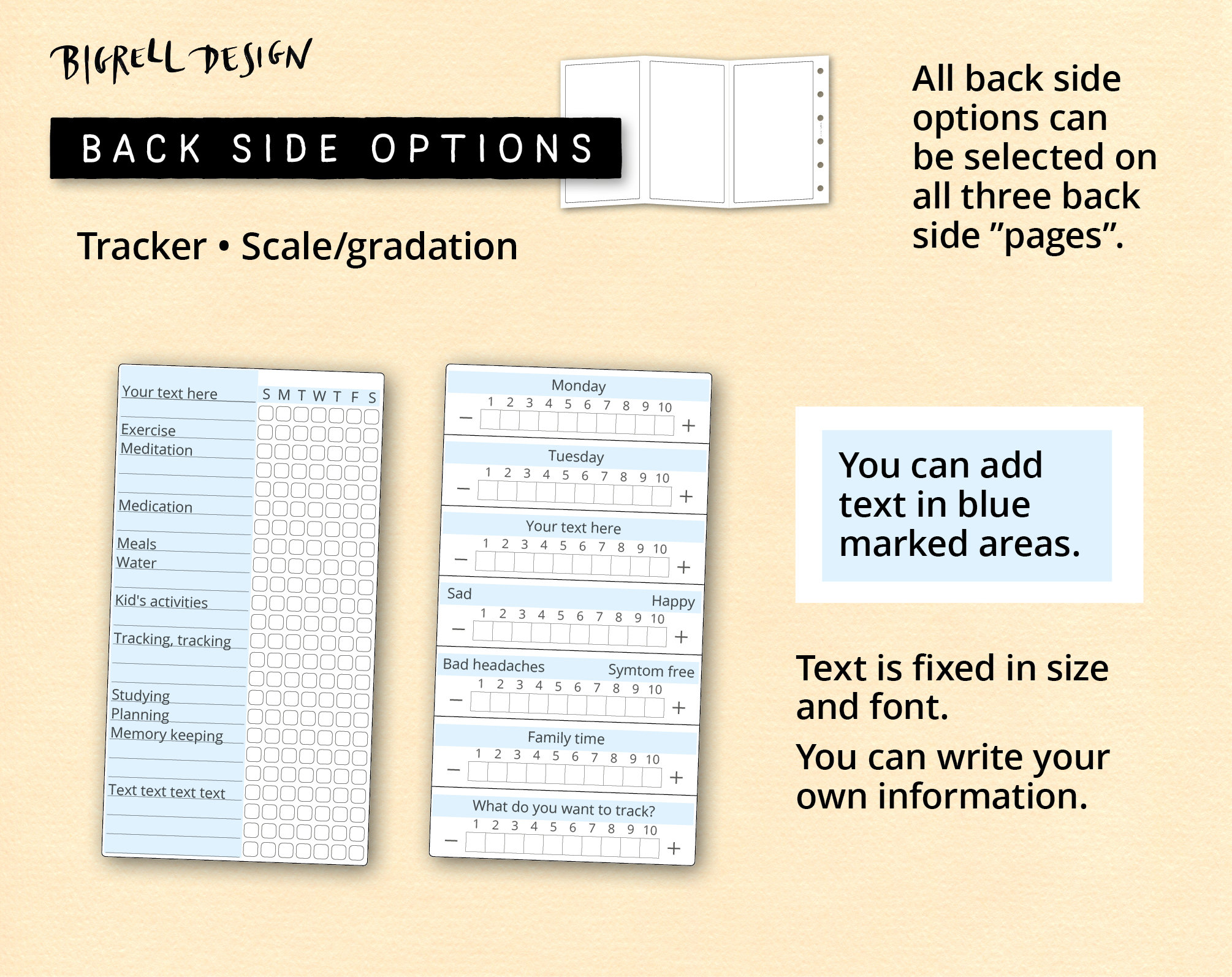 Fold Out Weekly Hourly Planner. Pocket Size. Editable Printable. Time ...