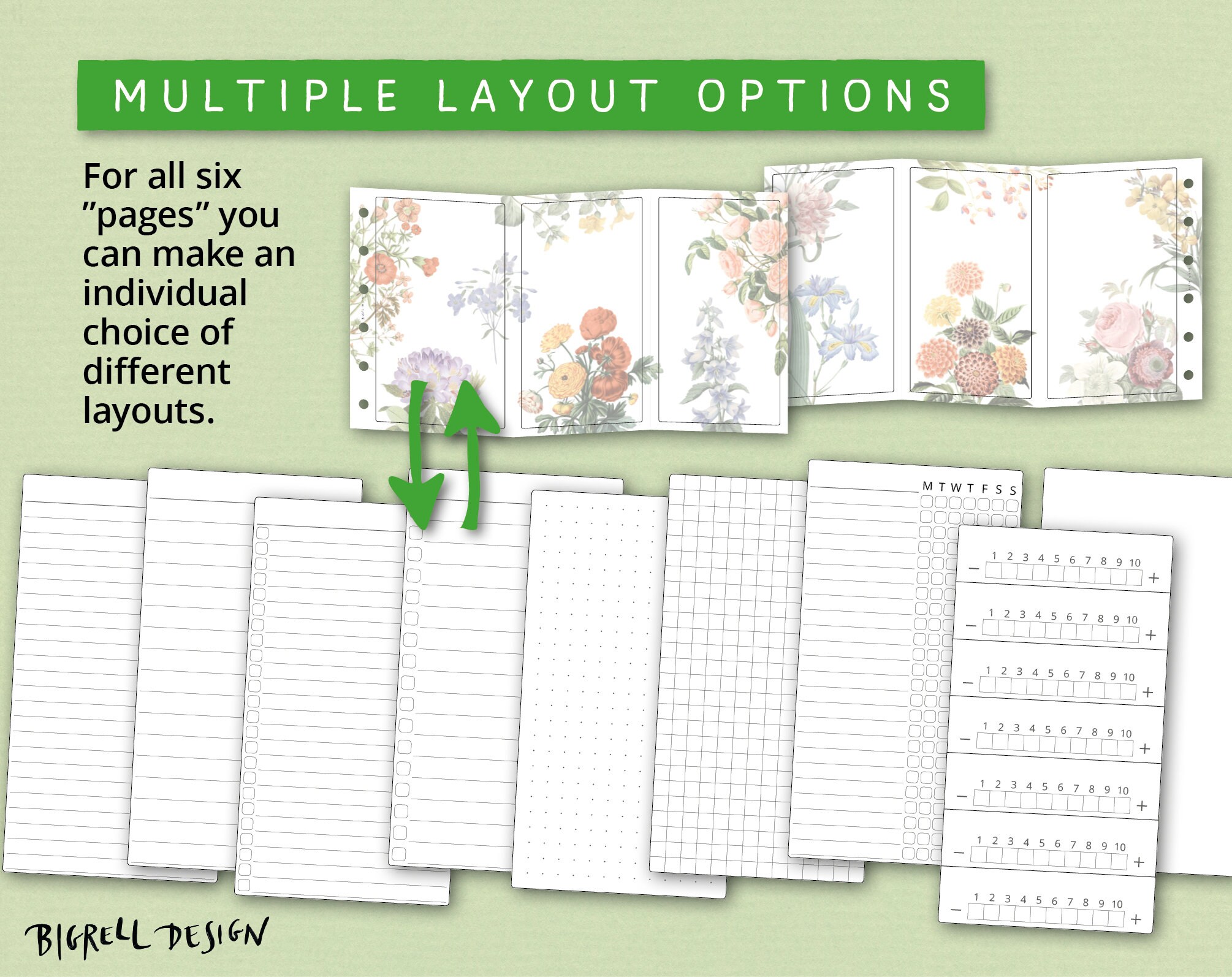 Note Paper. Editable Printable Fold Out Notes, to Do, Grid, Tracker ...