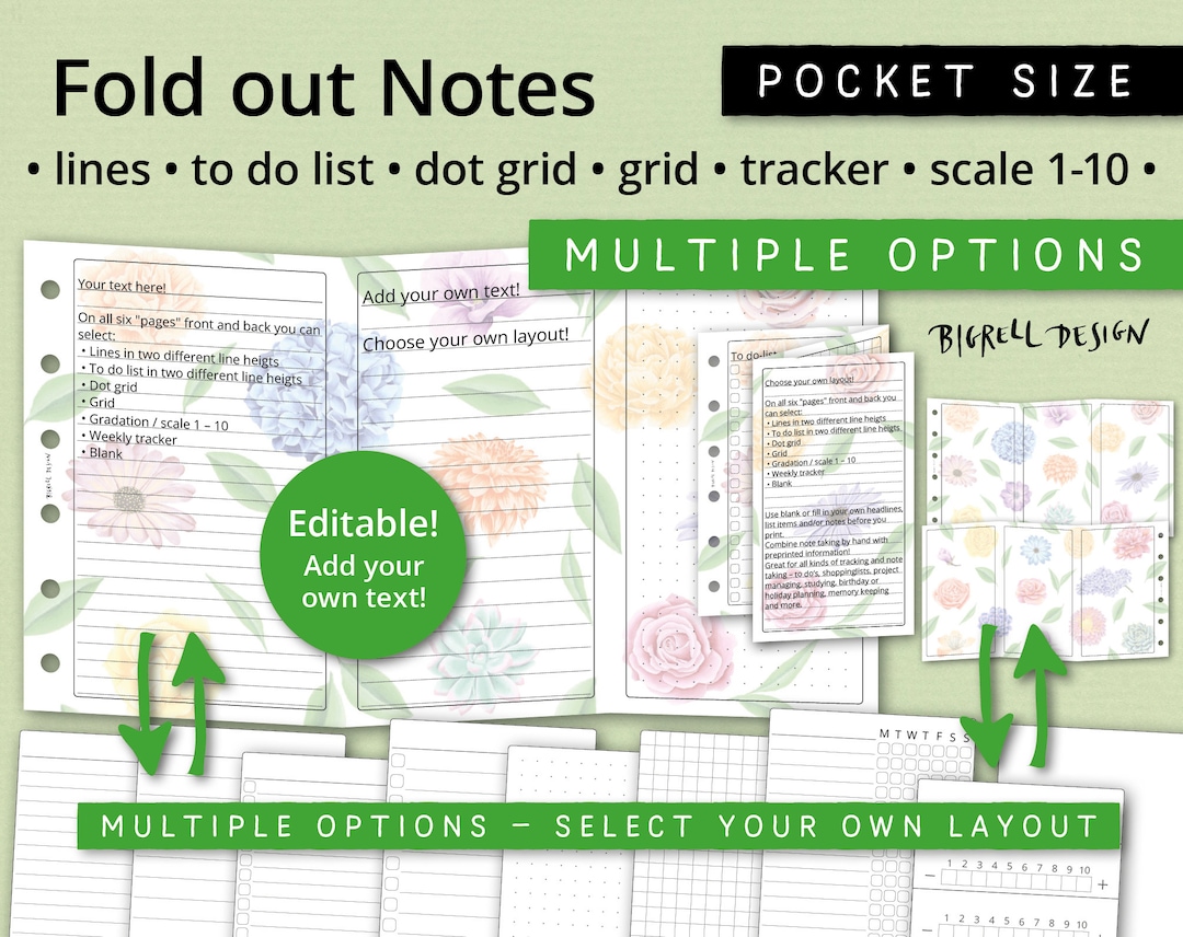 Editable Printable Note Paper. Lines, to Do, Dot Grid, Grid, Tracker ...