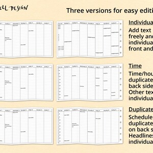 Weekly Time Chart With Your Own Time. Editable Printable Weekly Planner ...