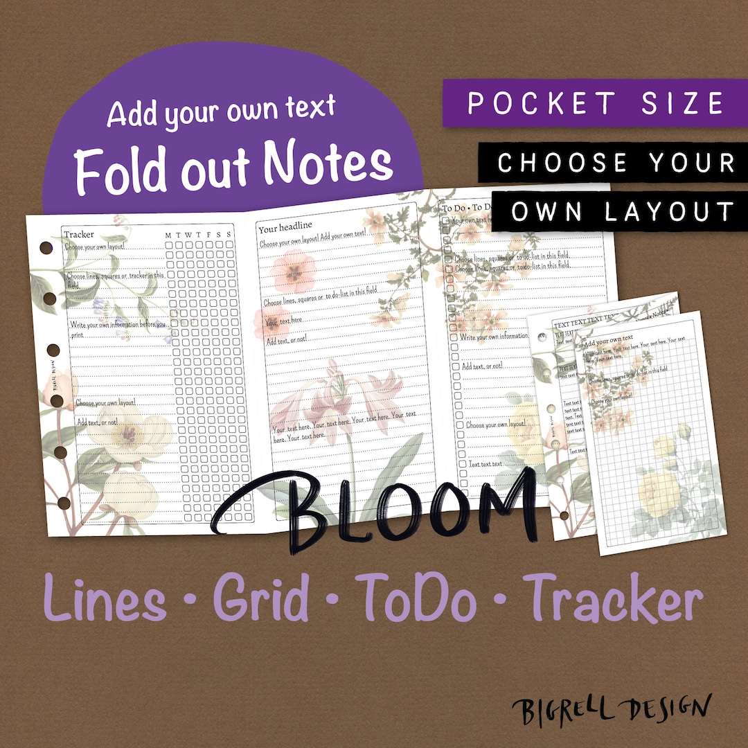 Editable Foldout Notes. Choose Your Own Layout – Lines, Grid, to Do ...