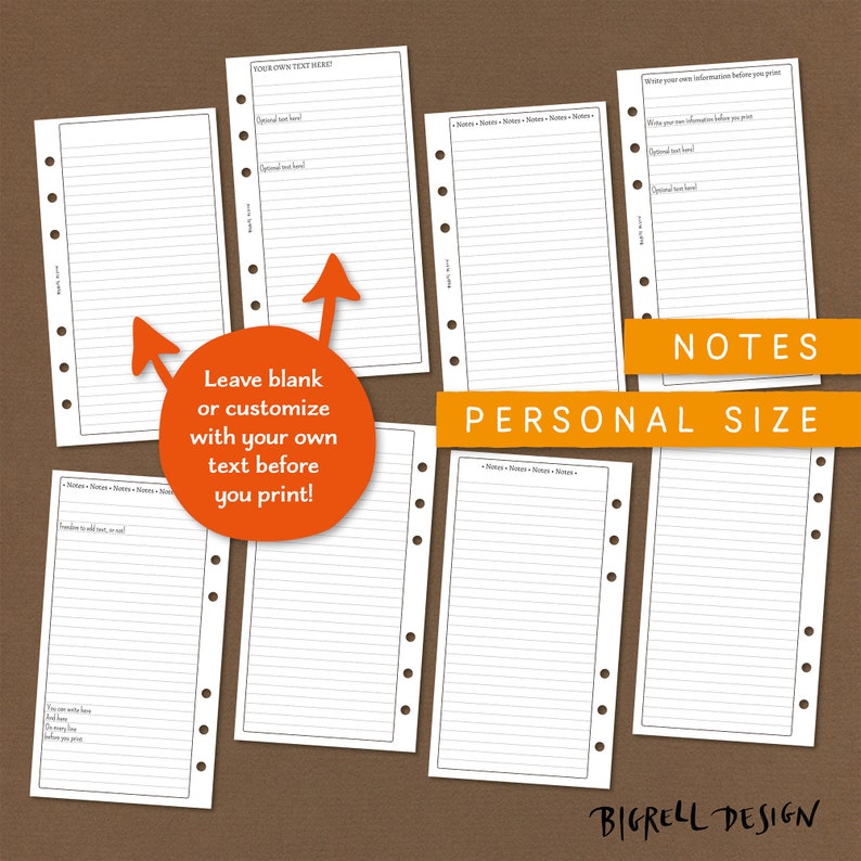 Editable Notepaper. Personal Size. Use Blank or Add Your Own Text ...