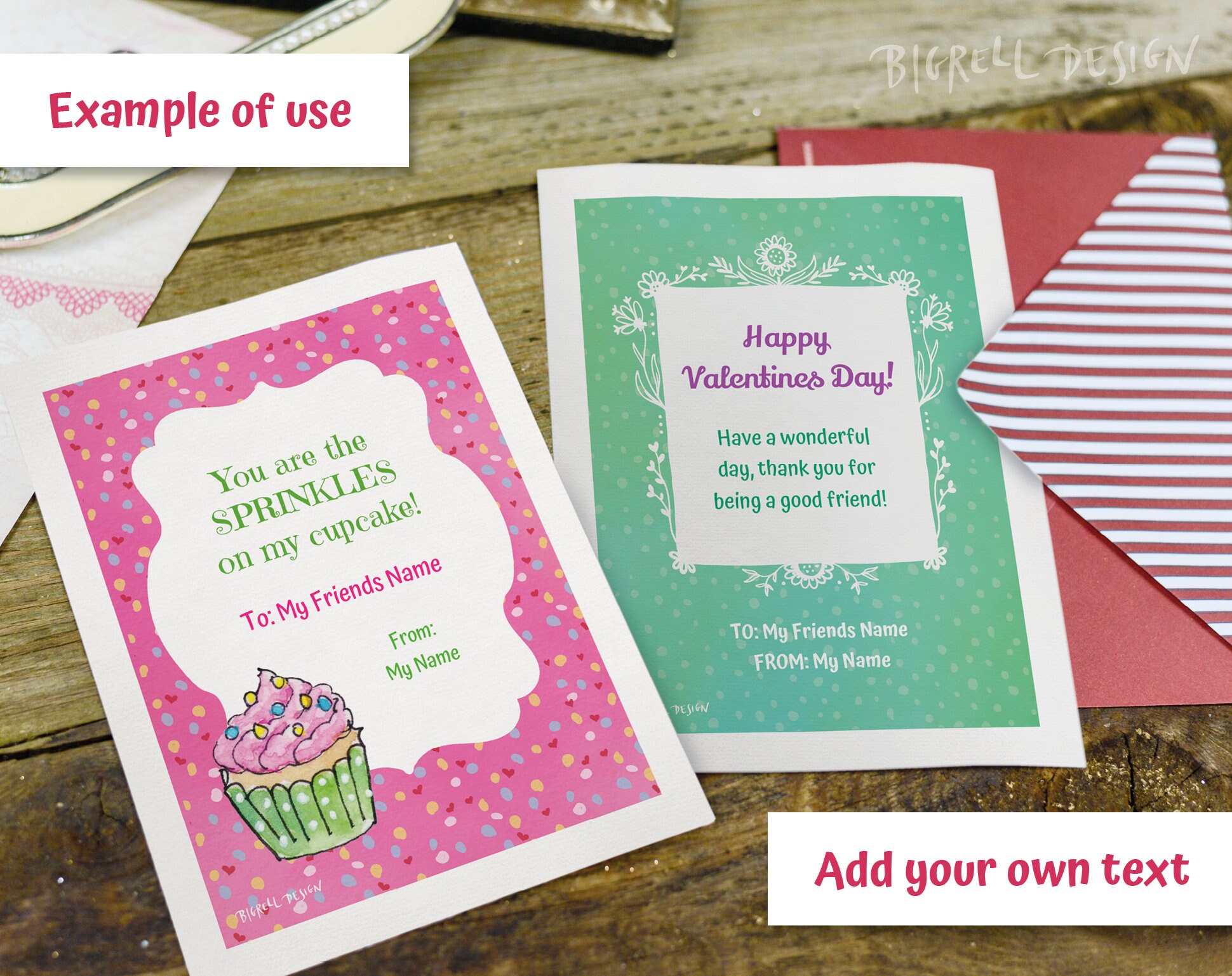 Colorful Greeting Card Set. All Text is Editable Print on A4 - Etsy