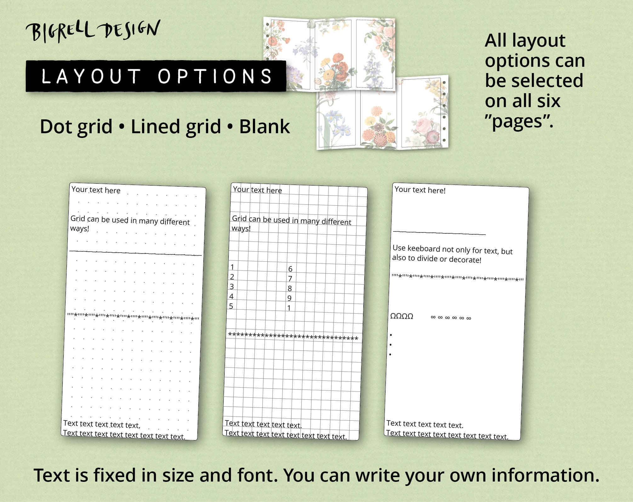 Note Paper. Editable Printable Fold Out Notes, to Do, Grid, Tracker ...