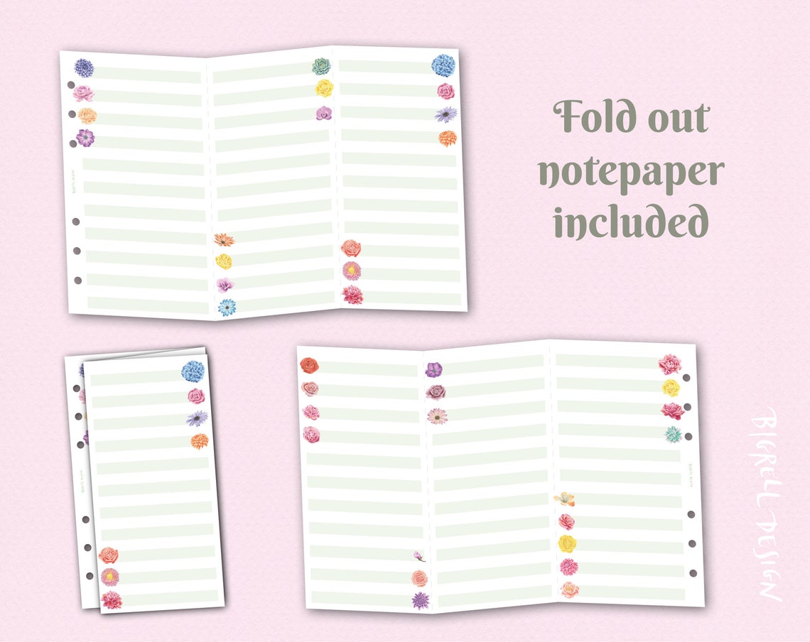 Printable Notepaper for Filofax Personal Size and More. Fold - Etsy