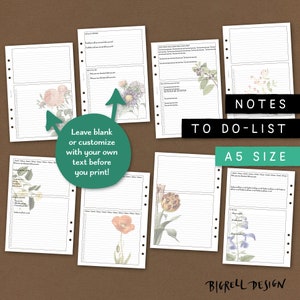 Notes and to Do-list. Editable Printable Notepaper and List - Etsy