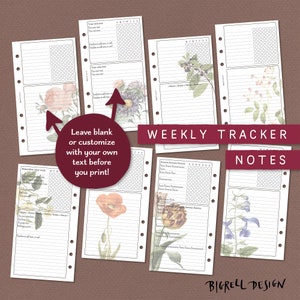 Weekly Tracker and Notes. Editable Printable List Making, Tracking and ...