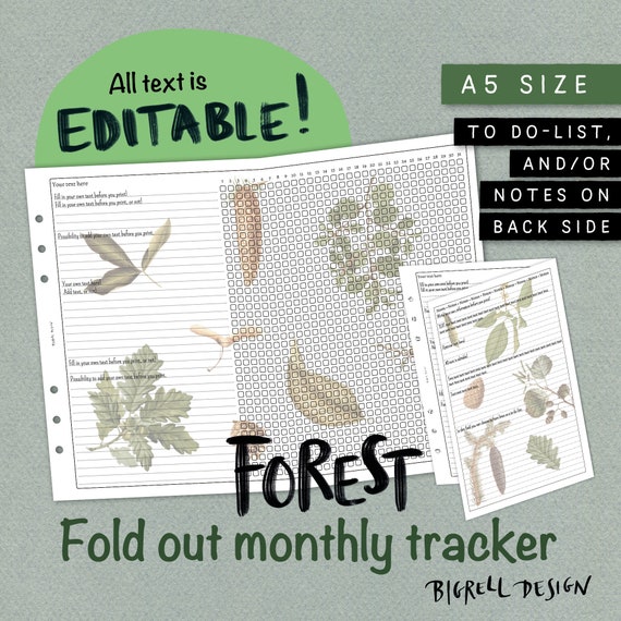 Monthly Tracker With Your Own Text/headlines. Editable List | Etsy