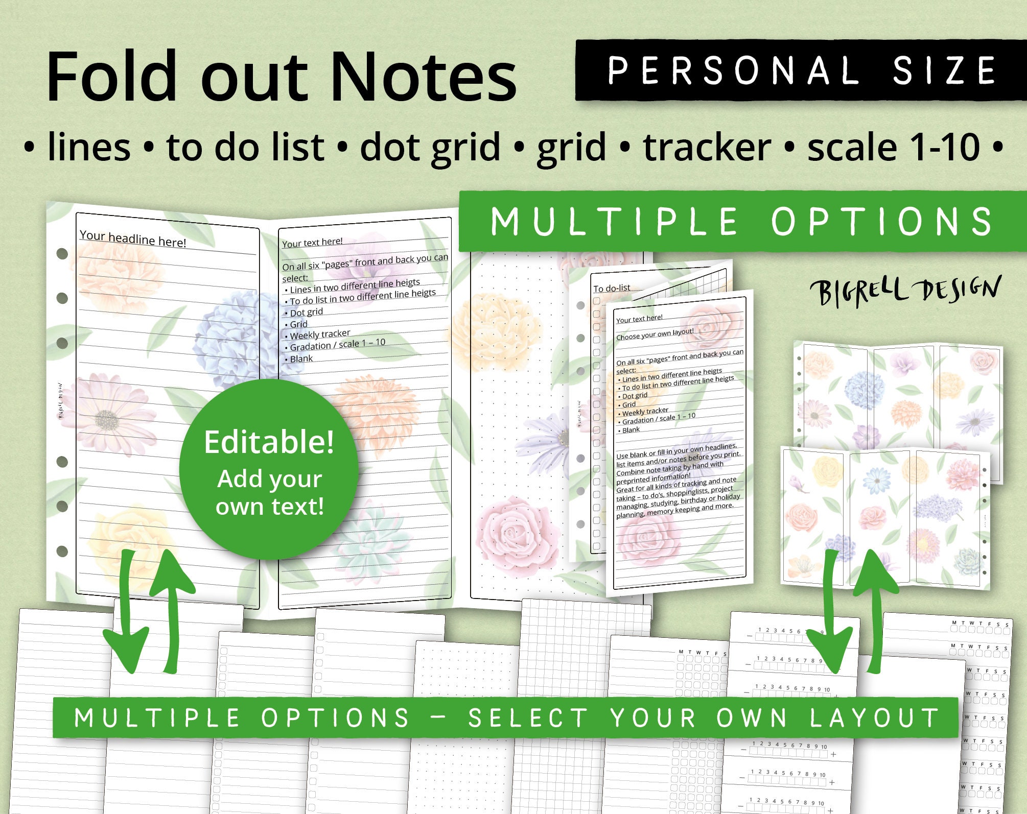 Editable Printable Note Paper. Lines, to Do, Dot Grid, Grid, Tracker ...
