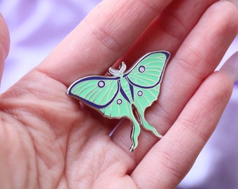Lunar Moth Enamel Lapel Pin - Etsy