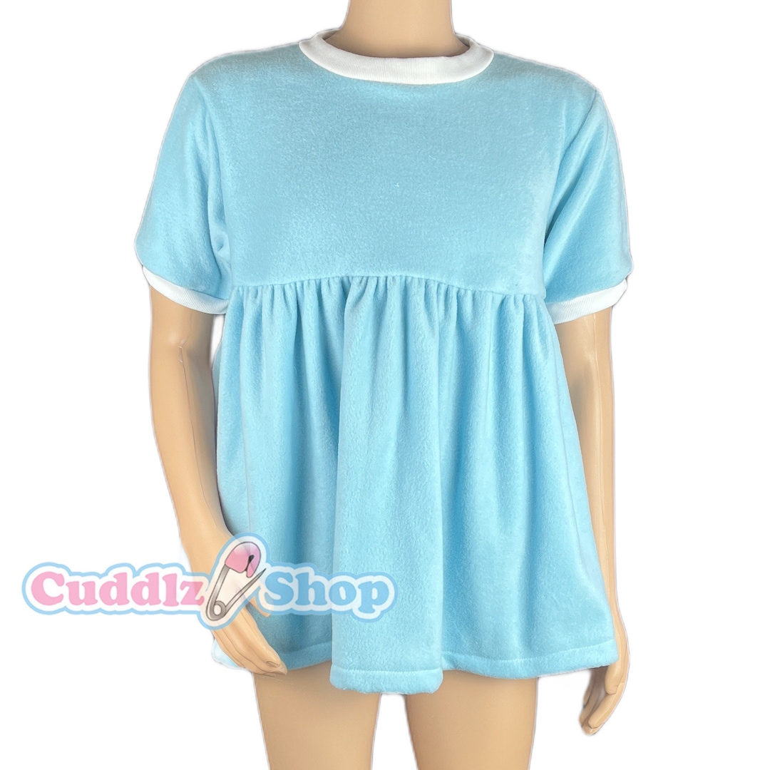Cuddl Blue Fleece Adult Size Baby Doll Dress With Standard or Locking ...