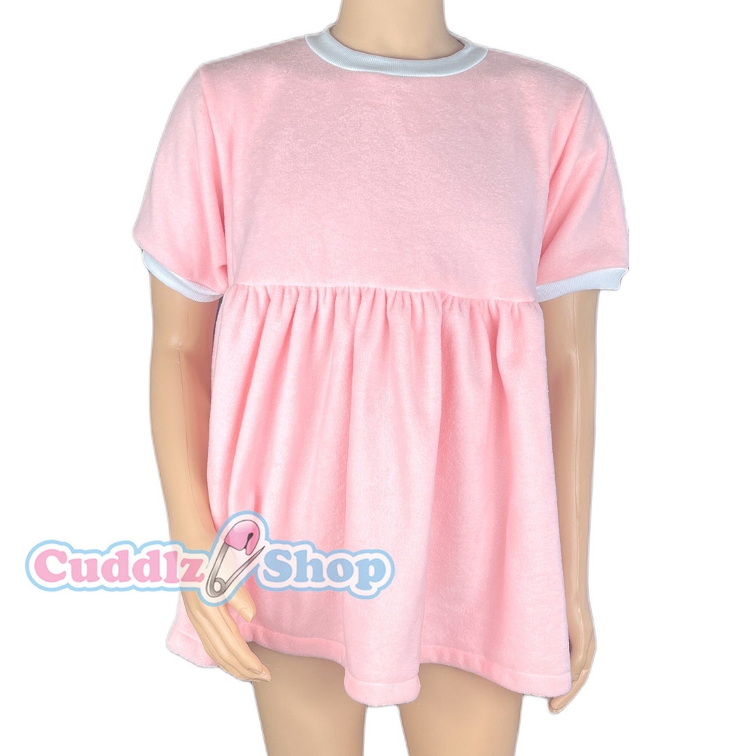 Cuddl Pink Fleece Adult Size Baby Doll Dress With Standard or Locking ...