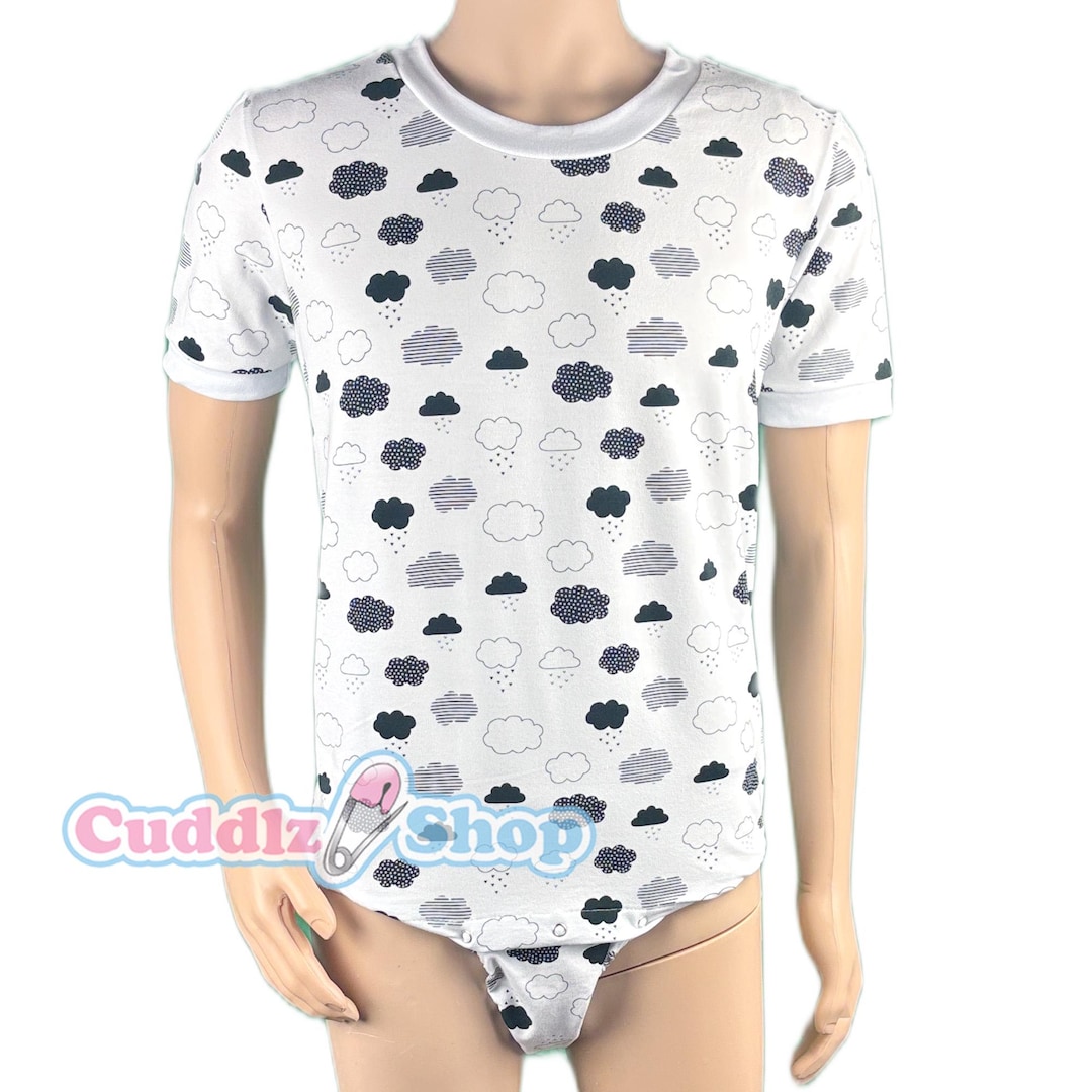 Cuddlz Short Stretch Adult Crotch Fastening Onesie for Men Women Snap ...