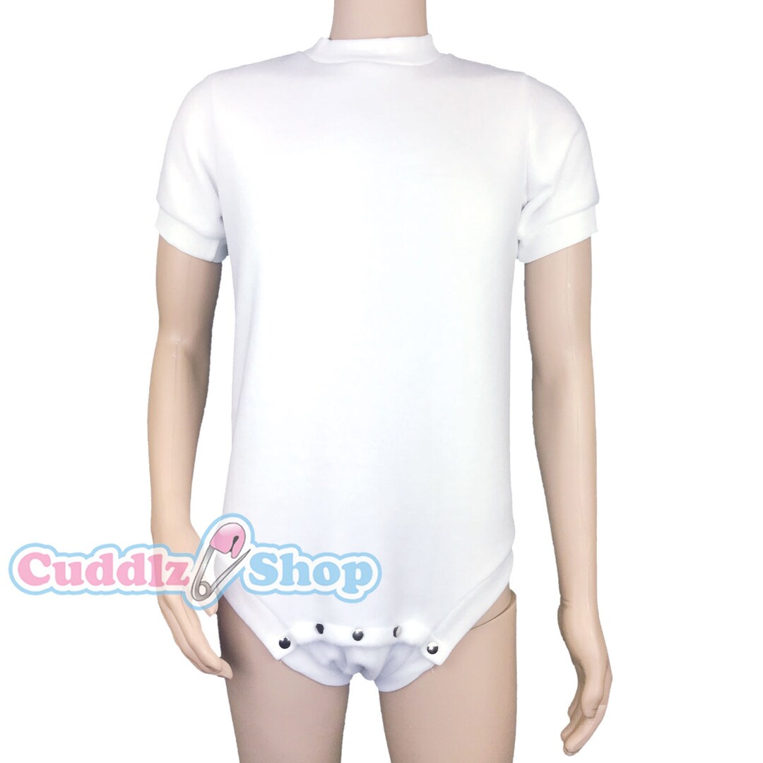 Cuddlz Short Baby White Fleece Adult Onesie Crotch Fastening With ...