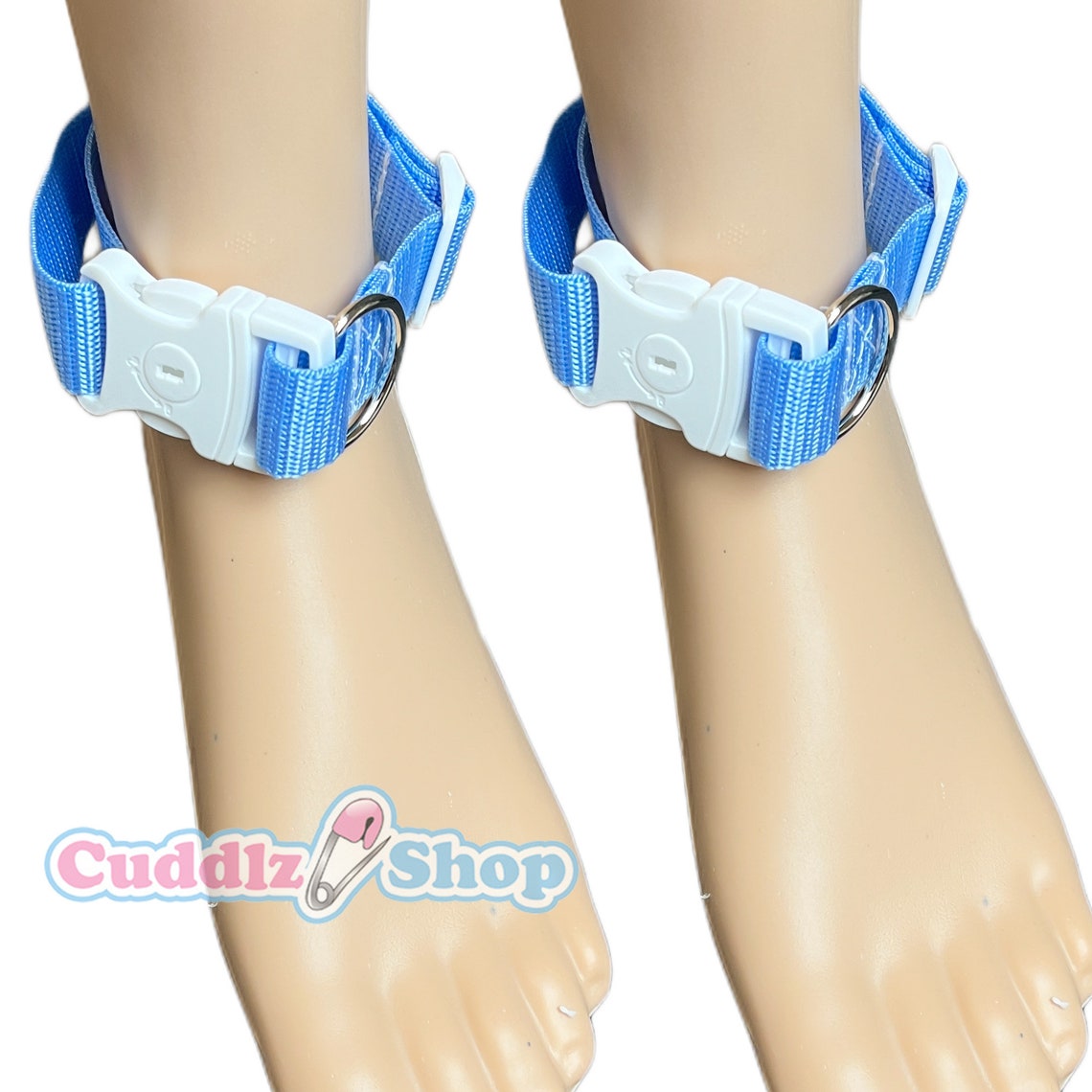 Pair of Locking Ankle Straps Choice of Colour - Black, White Pink or ...