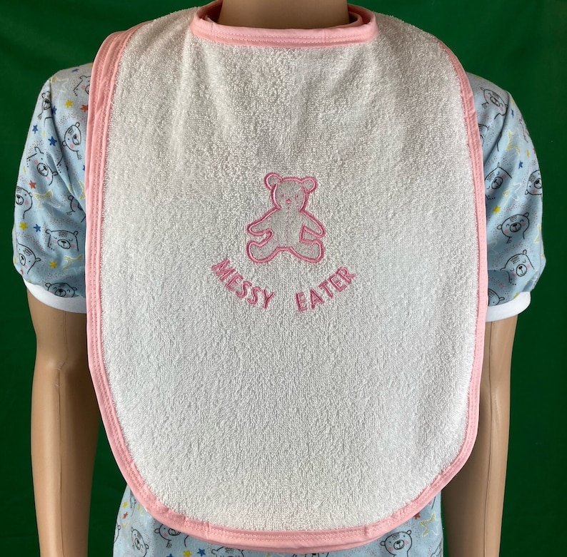 Cuddlz Adult Sized Personalised White Towelling Bib ABDL Extra - Etsy