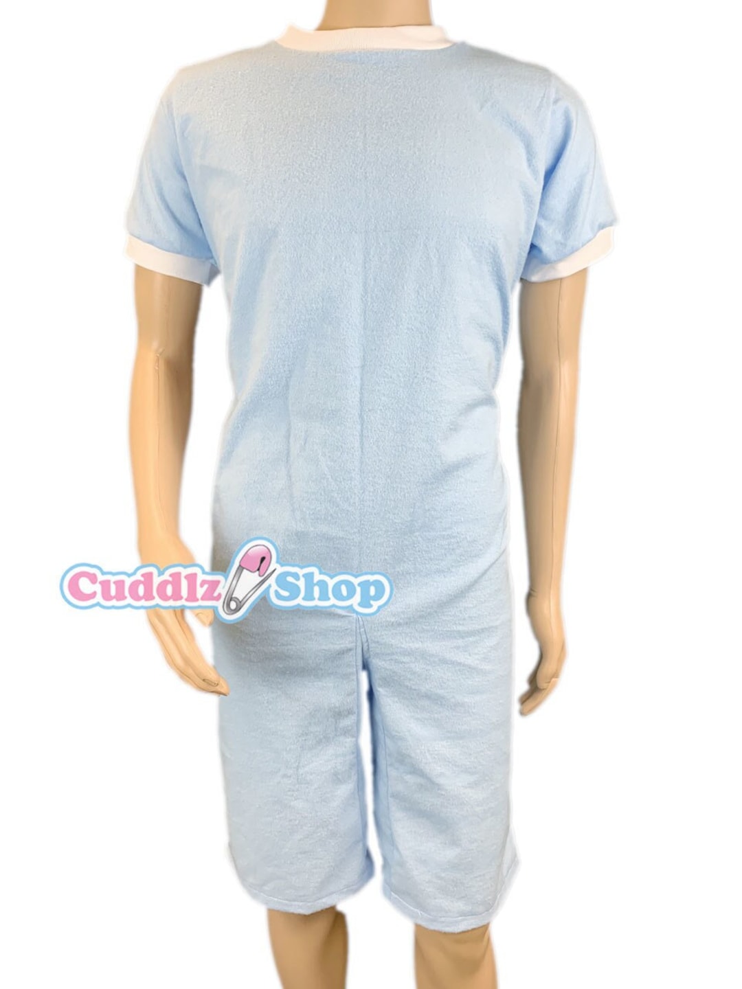 Cuddlz Wincyette Brushed Cotton Adult Sized Shortalls Playsuit With ...