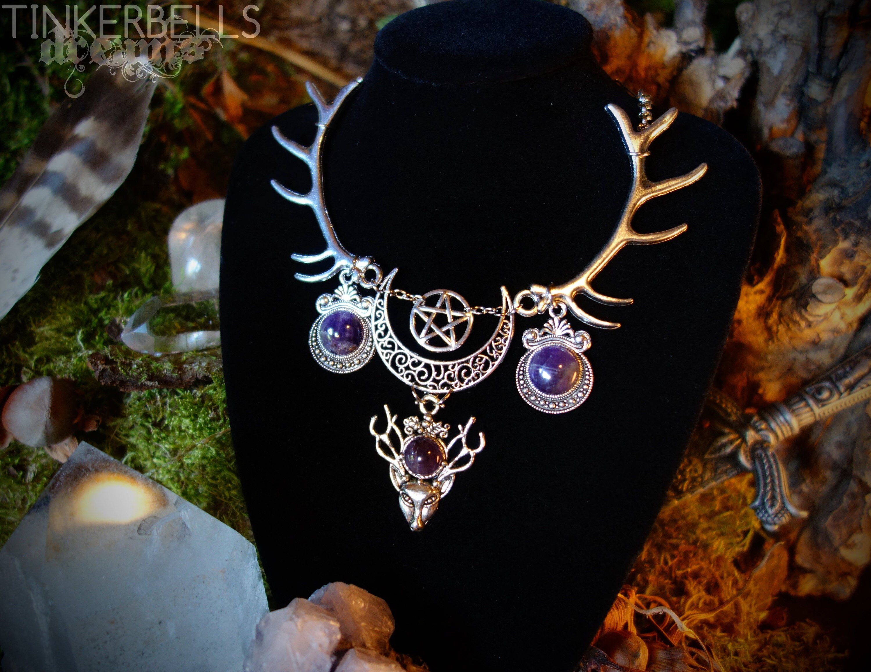 Necklace Amethyst Wicca Pagan Medieval Vintage Gothic Wiccan | Etsy