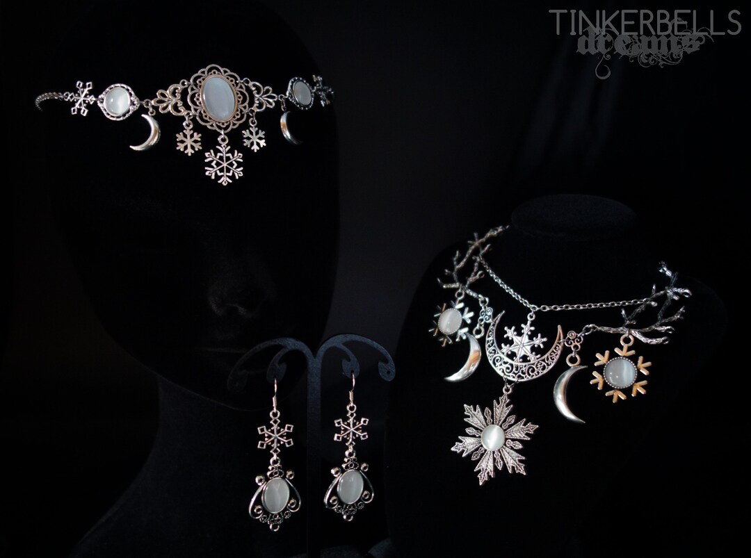 Snow Queen Winter Snowflake Fairy Wedding Jewelry Set Elven Headpiece ...
