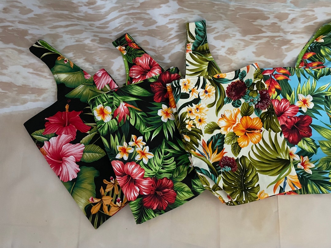 Large Hawaiian Fabric Market Bag ~ Hawaiian Grocery Bag ~ Reusable and ...