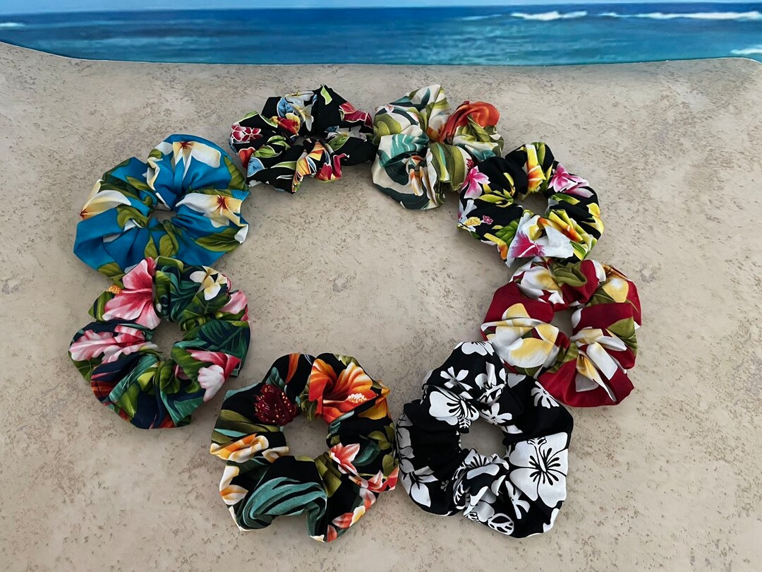 Hawaiian Scrunchies Hawaiian Fabric Hair Scrunchies - Etsy
