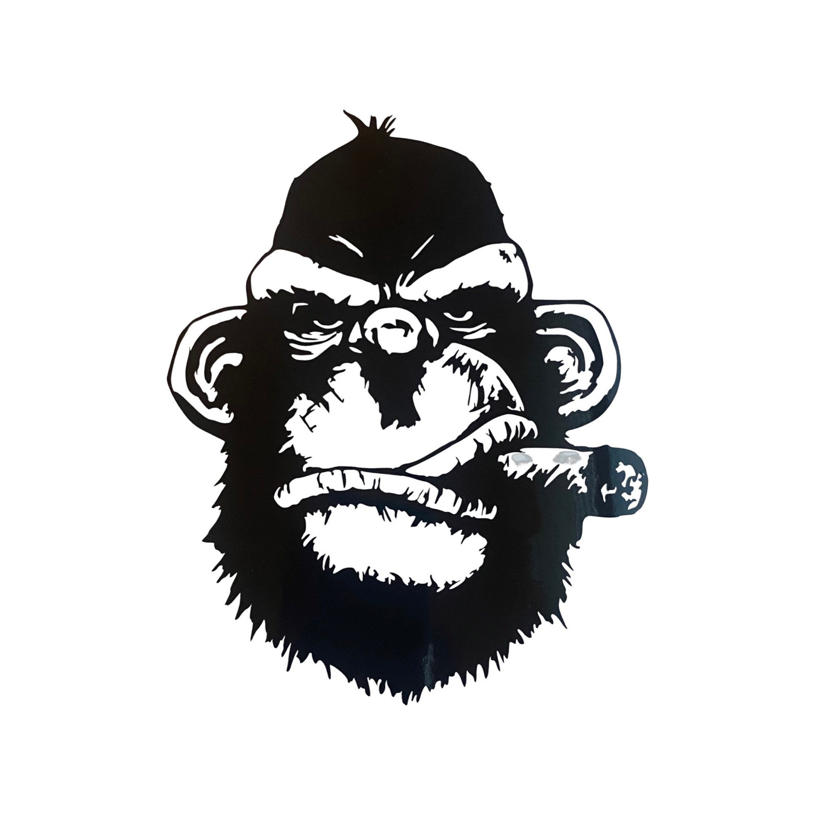 Cigar Decal Cigar Smoking Ape Vinyl Decal Humidor Window - Etsy