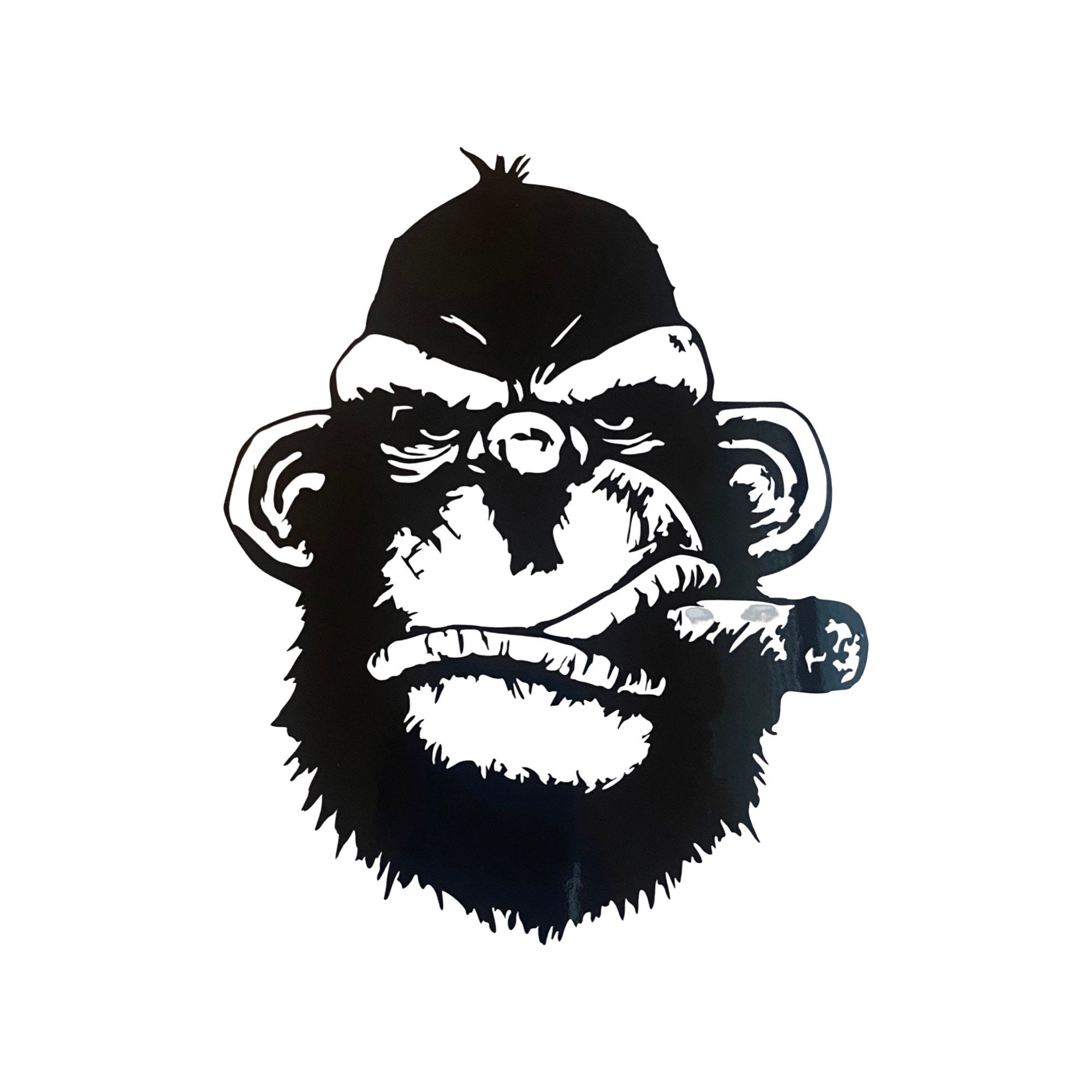 Cigar Decal Cigar Smoking Ape Vinyl Decal Humidor Window - Etsy