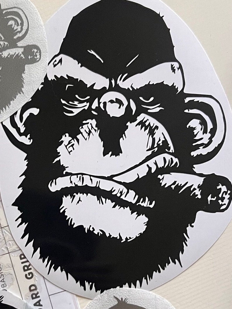 Cigar Decal Cigar Smoking Ape Vinyl Decal Humidor Window - Etsy