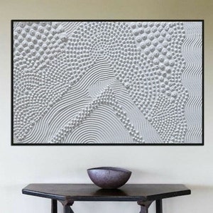 White Rich Texture Painting Oversize Wall Art Rich Texture | Etsy