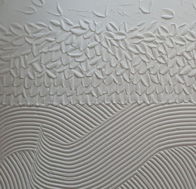 White Rich Texture Extra Large Original Art Canvas Abstract | Etsy