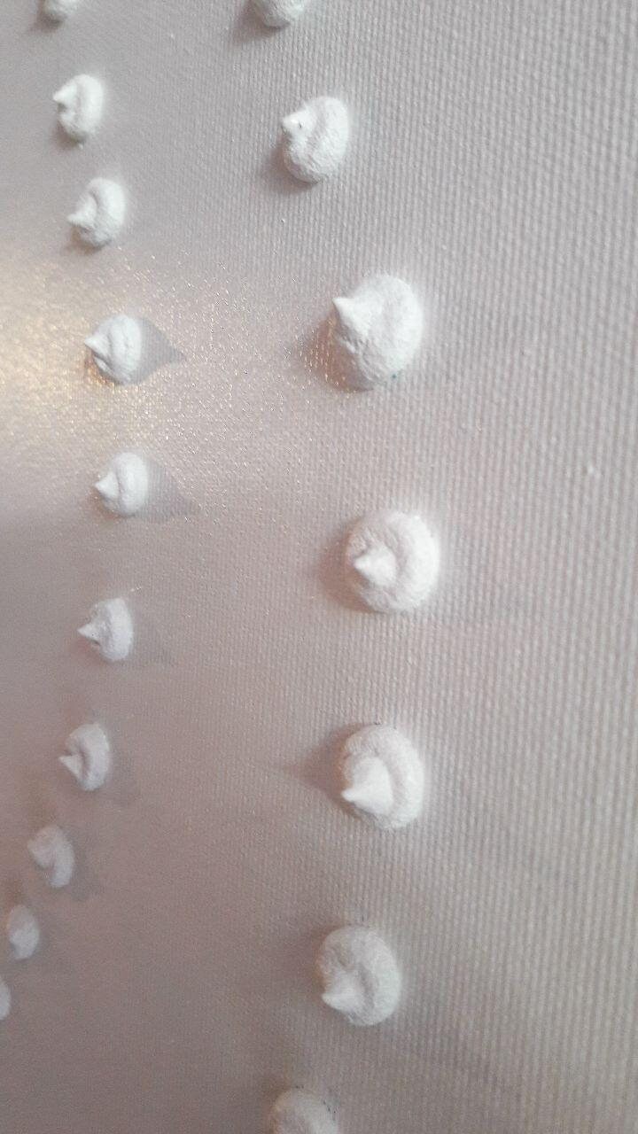 Large 3D Point Painting White Oversize Wall Art Rich Texture | Etsy