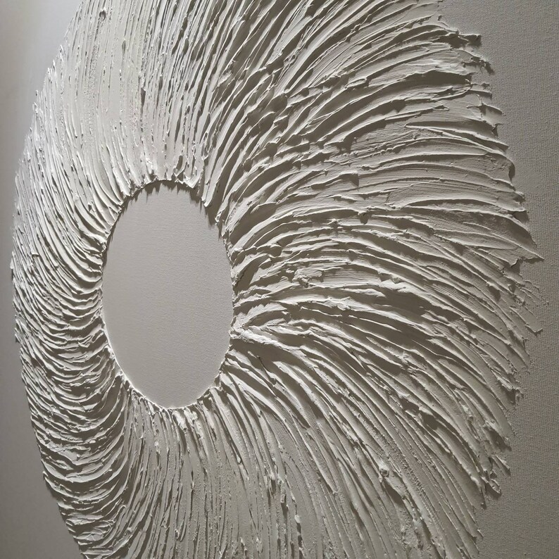 Large Painting White Texture Wreath Wall Decor Hallway Extra - Etsy