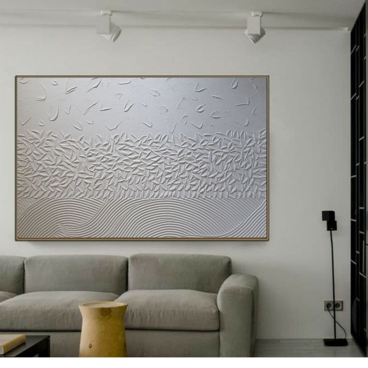 White Rich Texture Painting Oversize Wall Art Rich Texture - Etsy