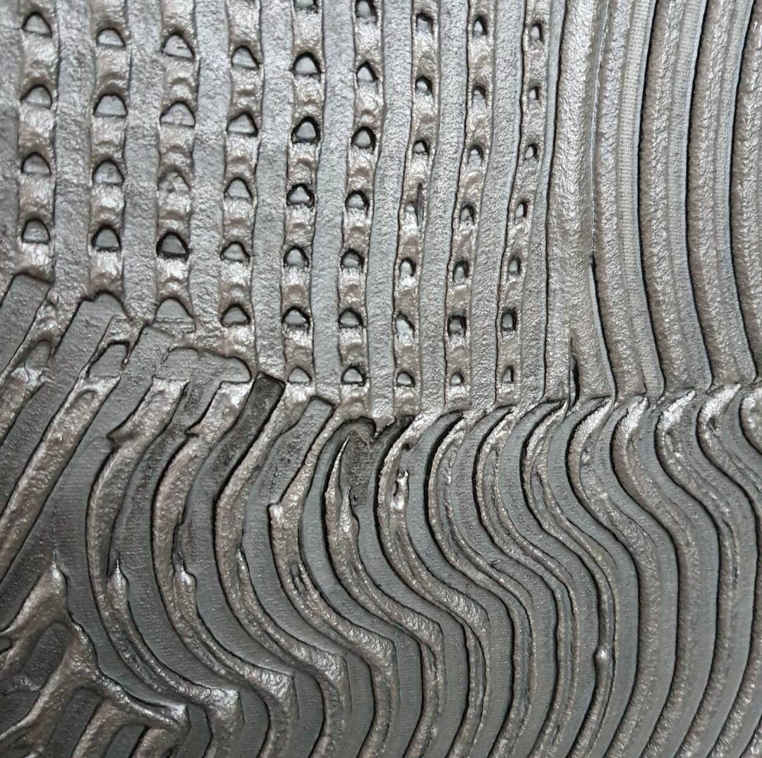 Large White Silver Rich Texture with patina Vintage Abstract | Etsy