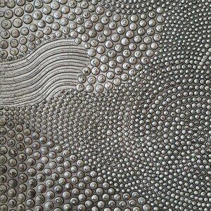 Vintage Silver 3D Point & Line Painting Oversize Wall Art Rich Texture ...