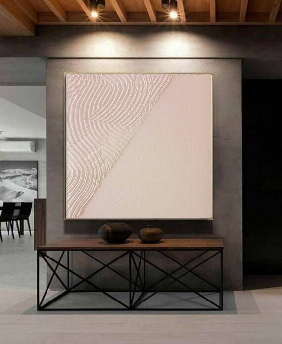 Rich White Texture Large Painting Oversize Monochrome | Etsy