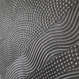 Silver Vintage 3D Point & Line Painting Oversize Wall Art Rich Texture ...