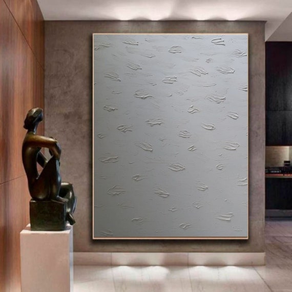 Rich White Texture Extra Large Original Art Canvas Abstract - Etsy