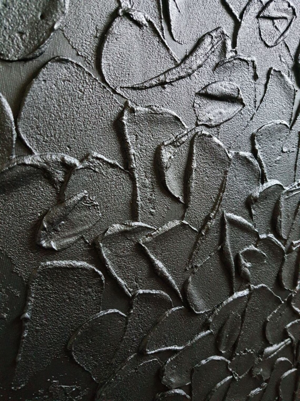 Black Rich Texture Painting Oversize Wall Art Rich Texture - Etsy