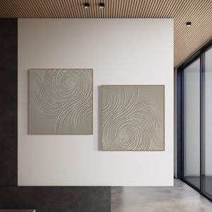 Extra Large 3D Dots Texture Wall Art: Set of 2 Abstract Plaster ...