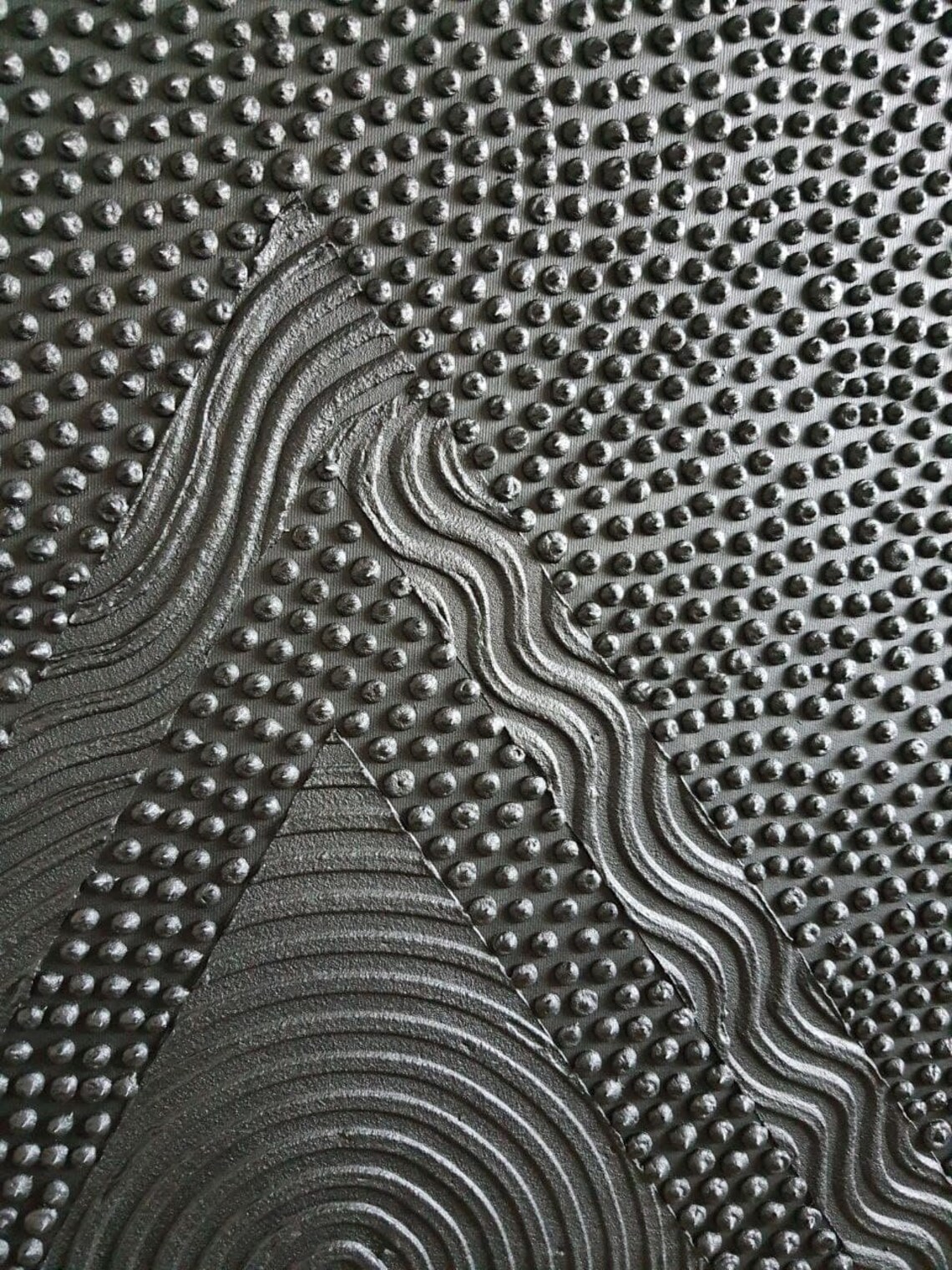 Black 3d Point & Line Painting Oversize Wall Art Rich Texture | Etsy