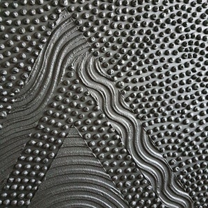 Black 3d Point & Line Painting Oversize Wall Art Rich Texture | Etsy