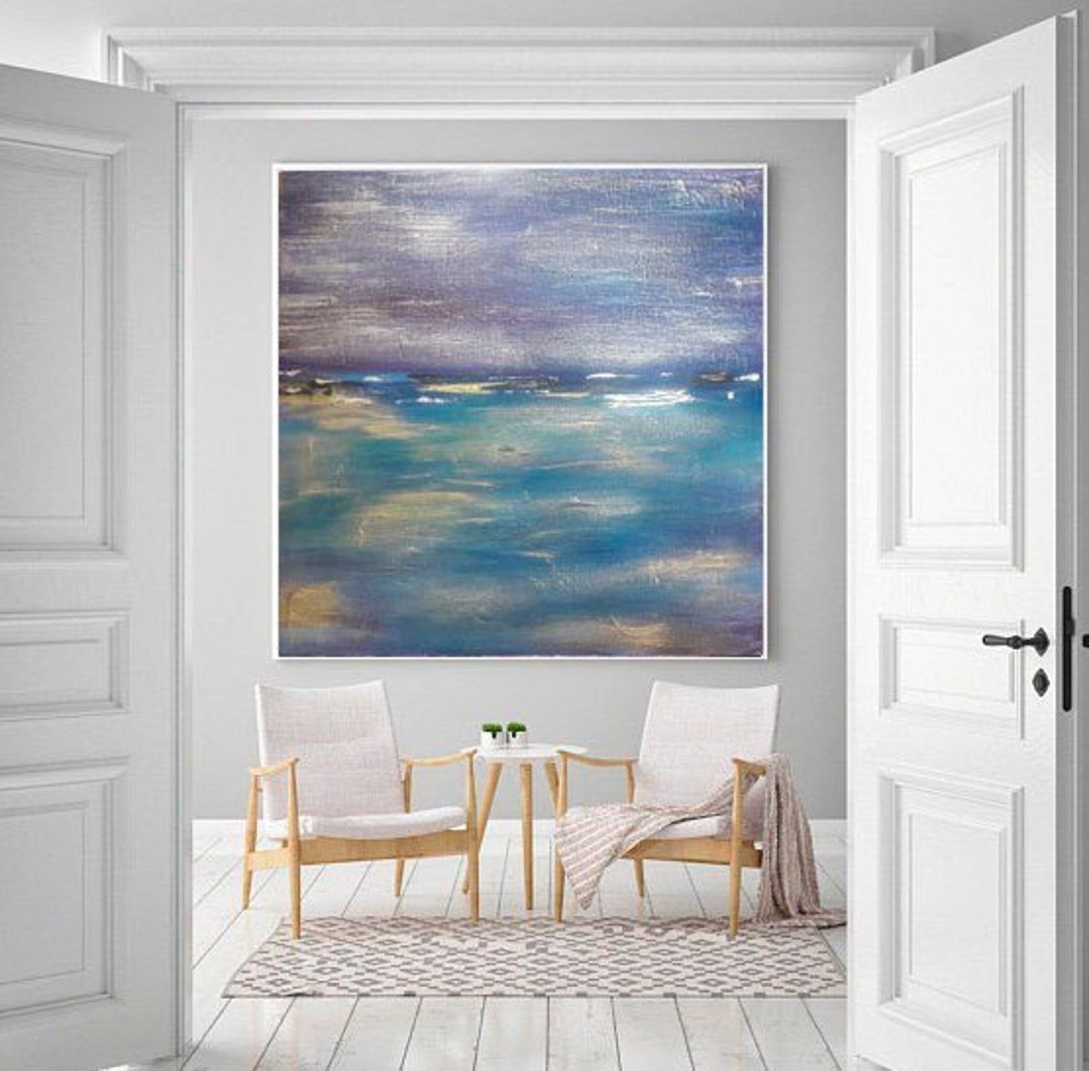 Large Painting Oversize Abstract Landscape Wall Art Living | Etsy