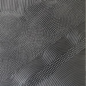 Silver Vintage 3D Point & Line Painting Oversize Wall Art Rich Texture ...