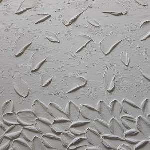 White Rich Texture Painting, Oversize Wall Art Rich Texture Monochrome ...