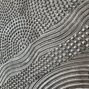 Vintage Silver Rich Texture Painting Oversize Wall Art Rich Texture ...