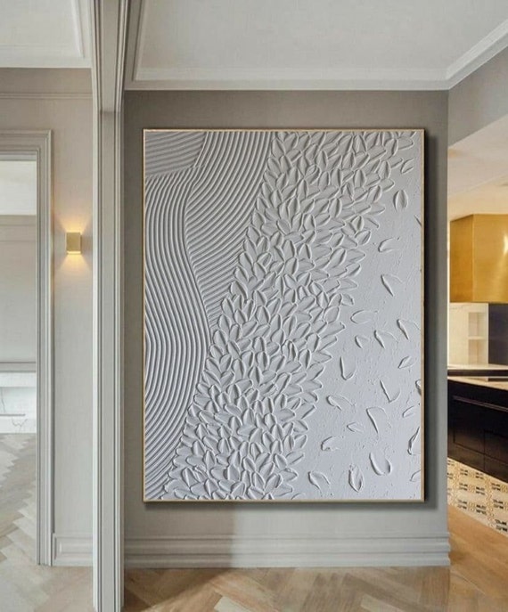 White Rich Texture Extra Large Original Art Canvas Abstract - Etsy